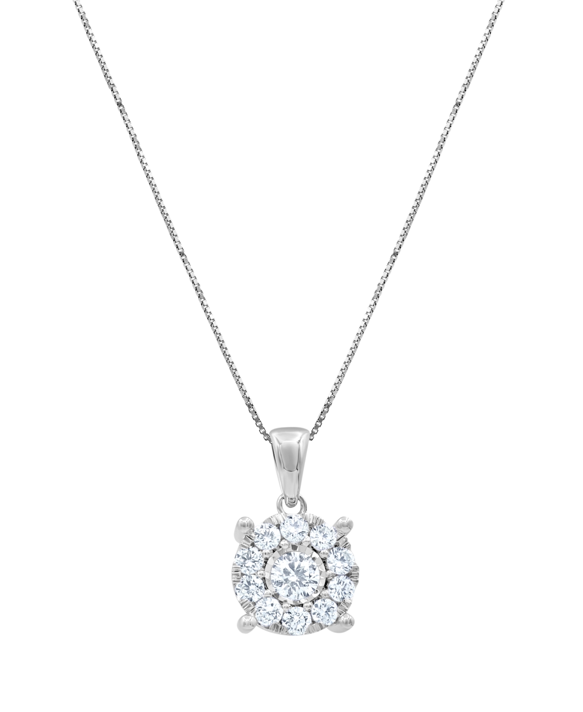 Click here for Diamond Halo 18 Pendant Necklace (3/4 ct. t.w.) in... prices