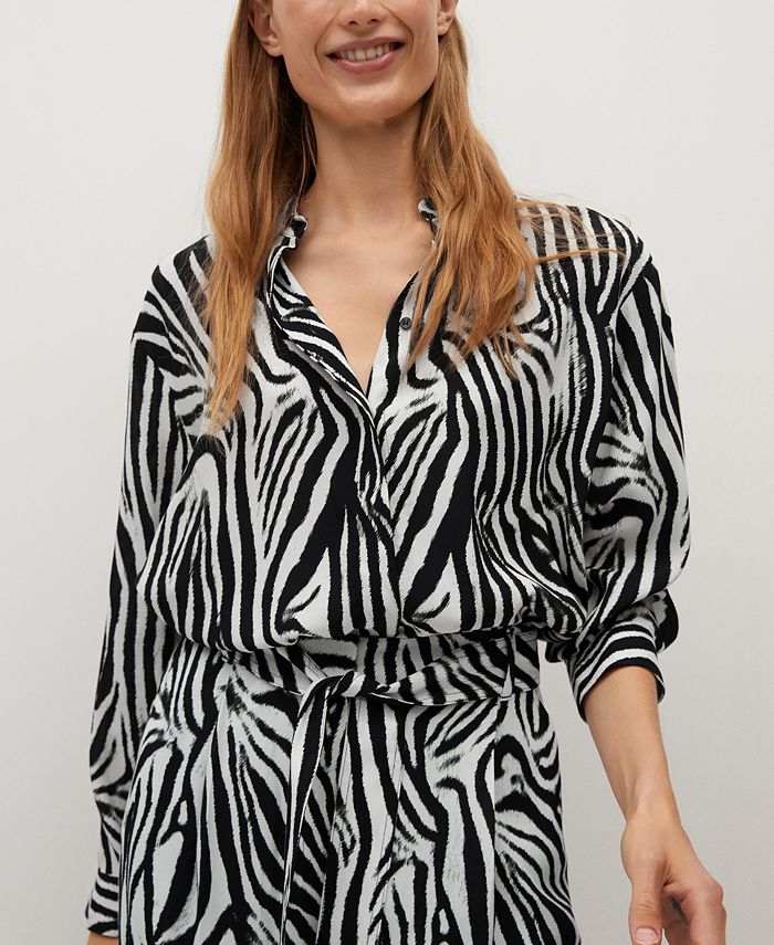 MANGO Zebra Print Pants - Macy's