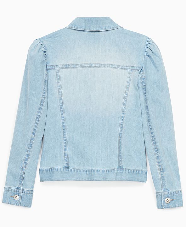 Style & Co Puff-Shoulder Denim Jacket, Created for Macy's & Reviews ...