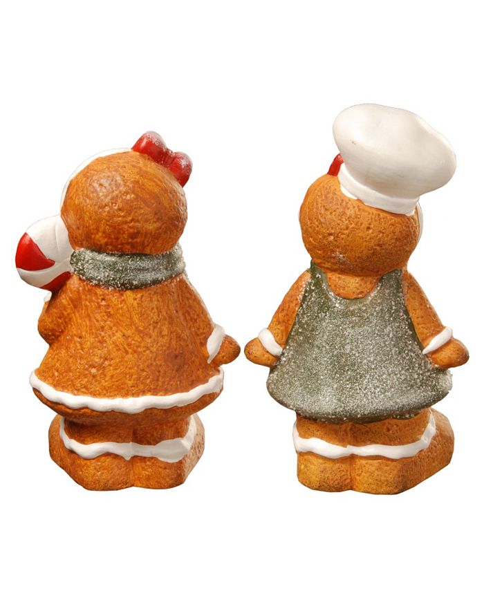 National Tree Company 7" Terra Cotta Gingerbread Set of Two - Macy's