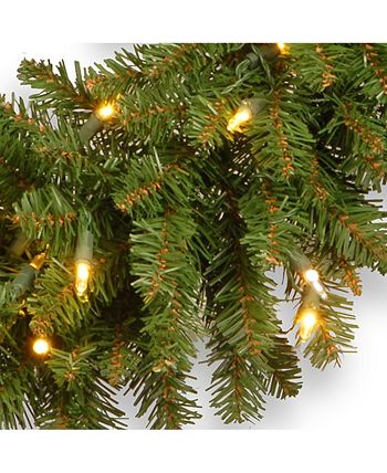 National Tree Company 30" Kingswood Fir Wreath with 100 Dual Color(R ...
