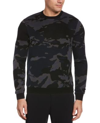 Perry Ellis Men's Camo Long Sleeve Crew Neck Sweater - Macy's