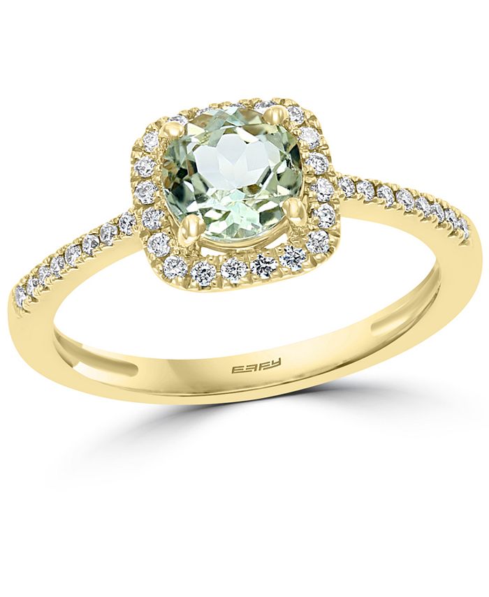 EFFY Collection EFFY® Green Quartz (3/4 ct. t.w.) & Diamond (1/8 ct. t ...