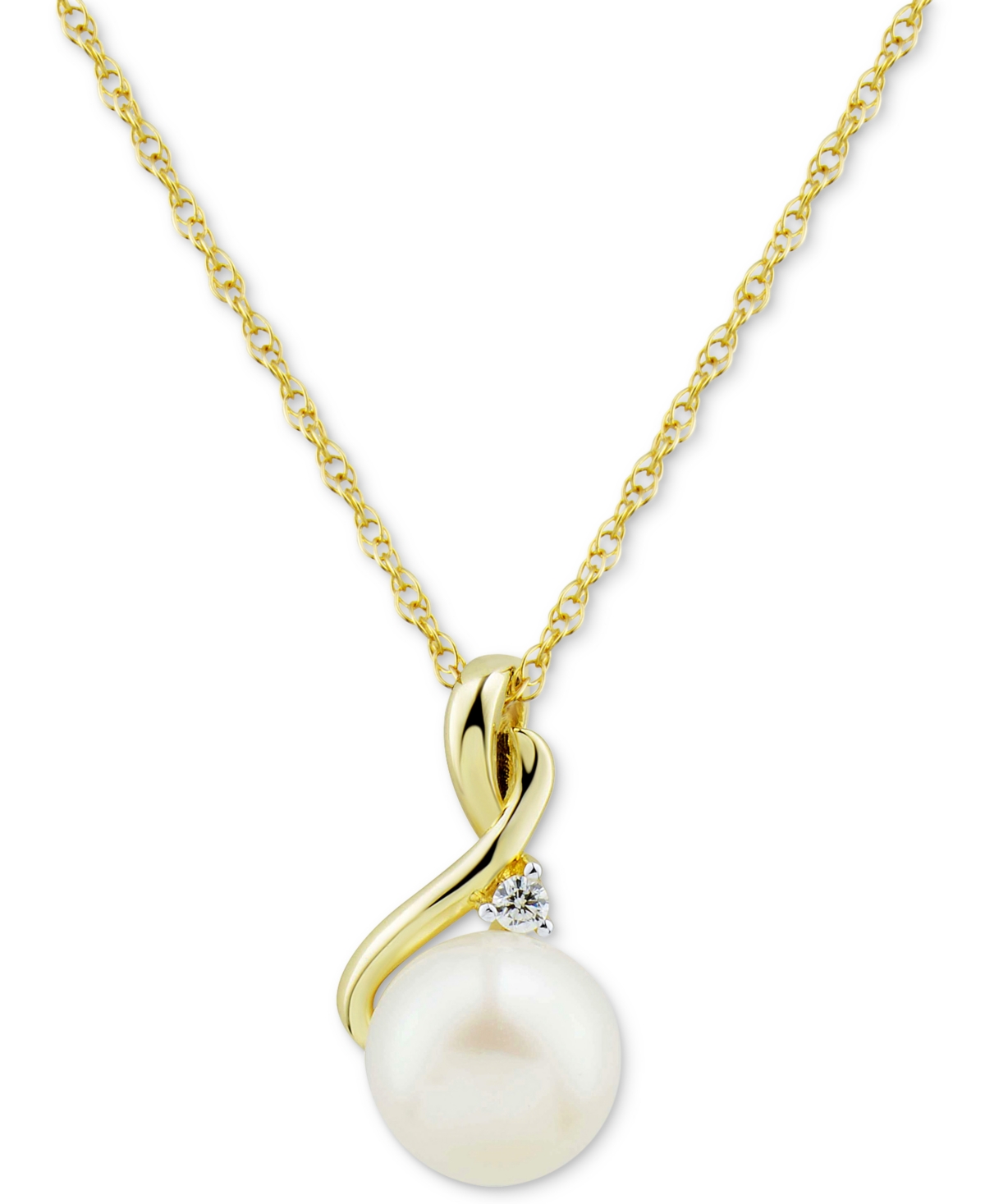 Click here for Cultured Freshwater Pearl (8mm) & Diamond (1/10 ct... prices