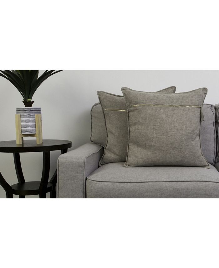 THRO Dupont Chunky Weave Zippered Front 2 Piece Pillow Set, 19" x 19 ...