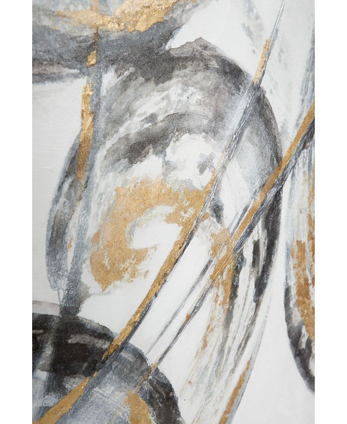 CosmoLiving by Cosmopolitan Gold Contemporary Abstract Canvas Wall Art ...