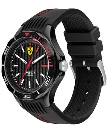 Ferrari Unisex Pista Black Silicone Strap Watch 38mm - Macy's