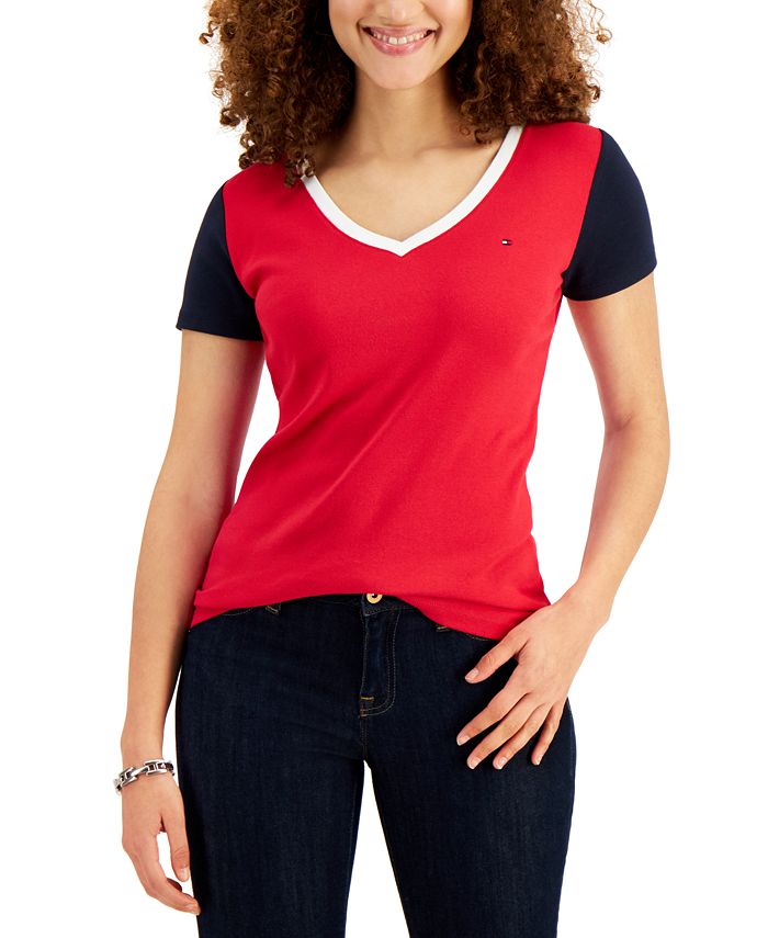 Tommy Hilfiger Cotton Colorblocked T-Shirt - Macy's