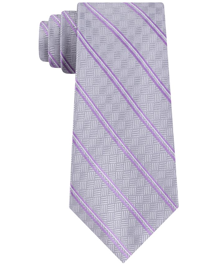 Michael Kors Men's Cross-Hatch and Stripe Tie - Macy's