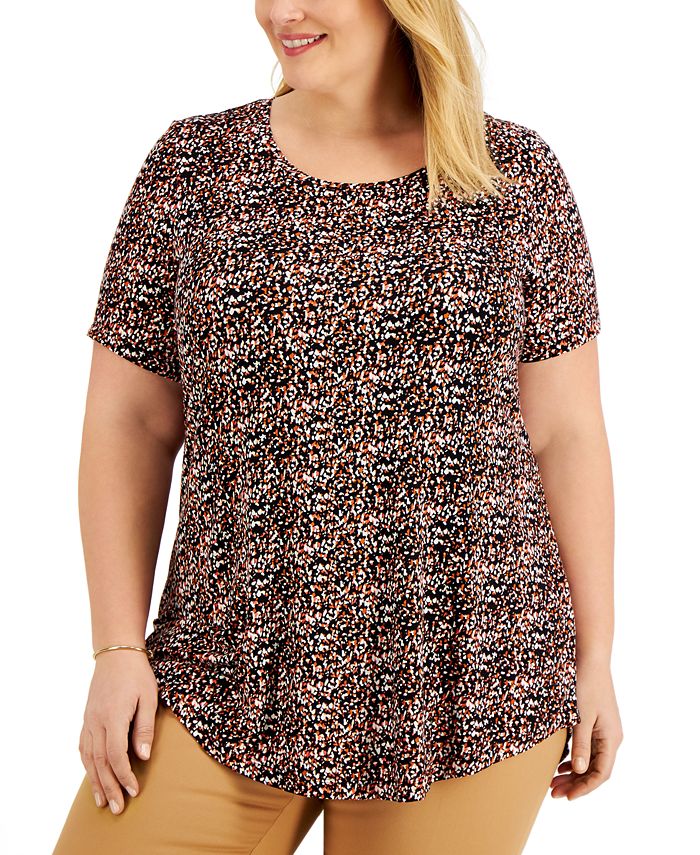 JM Collection Plus Size Printed Top, Created for Macy's - Macy's