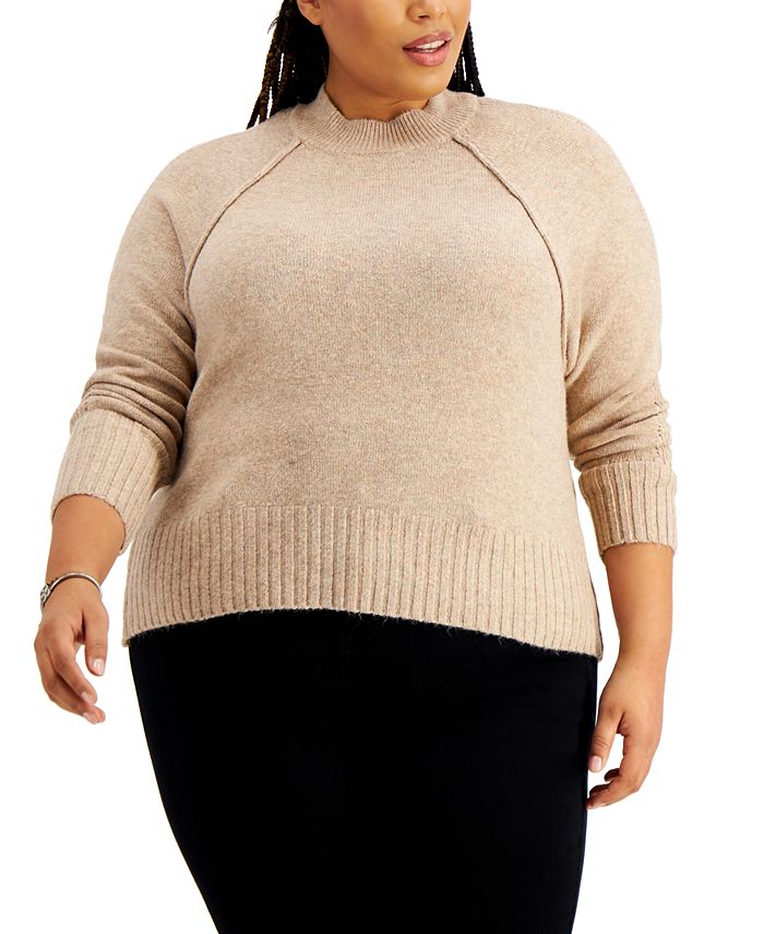 FULL CIRCLE TRENDS Trendy Plus Size Mock-Neck Sweater - Macy's