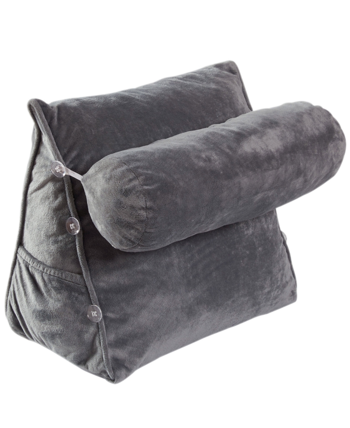 Click here for Cheer Collection Bolster Wedge Pillow - Gray prices