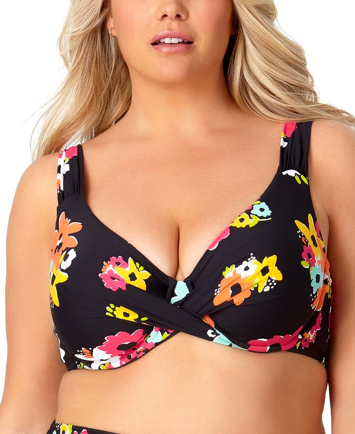 Anne Cole Printed Twist Front Underwire Bikini Top Macys