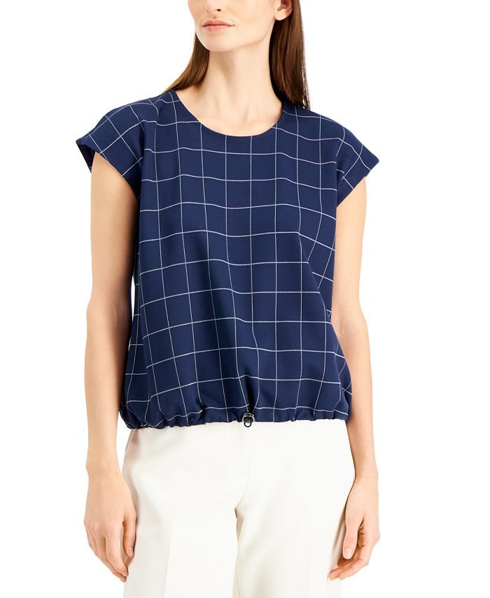 Alfani Printed Bungee-Hem Top, Created for Macy's - Macy's