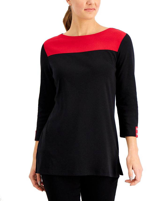 Karen Scott Colorblocked Tunic, Created for Macy's - Macy's