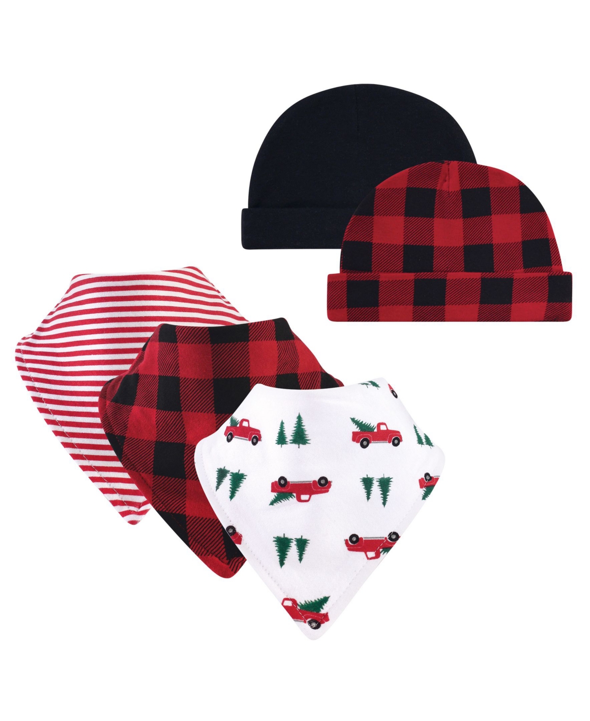 Click here for Hudson Baby Infant Boy Cotton Bib and Caps Set 5pk... prices