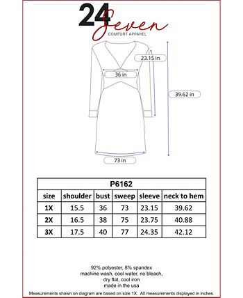 24seven Comfort Apparel Women's Plus Size Classic Belted Dress ...