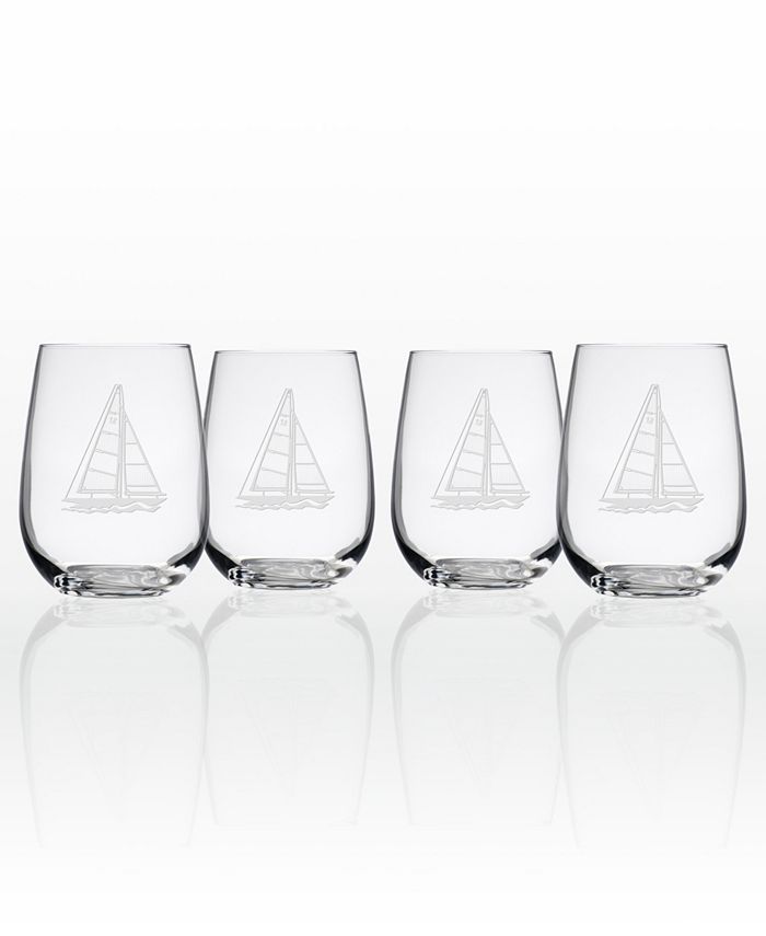 Rolf Glass Sailboat Stemless 17Oz - Set Of 4 Glasses - Macy's