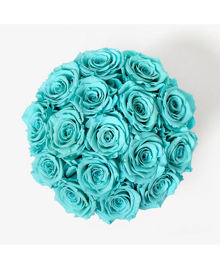 Infinity Roses Bloom Box of 16 Tiffany Blue Real Roses Preserved to ...