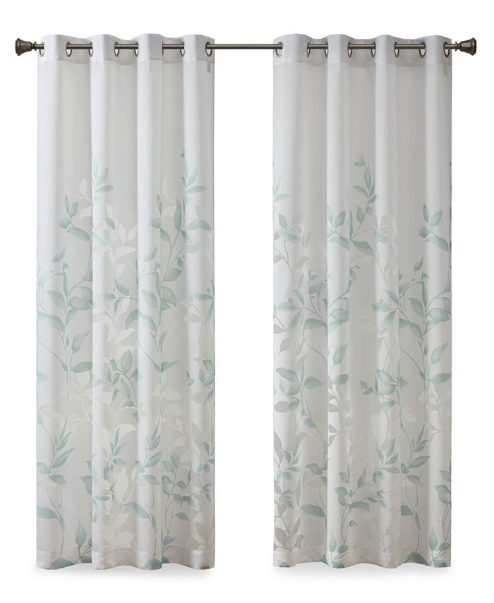 Madison Park Cecily Burnout Printed Window Panel, 50" W x 84" L - Macy's