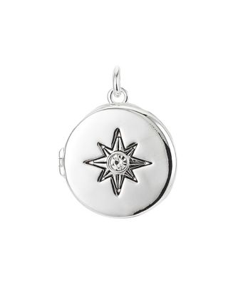 Unwritten Silver Plated Round Crystal Star Locket Charm - Macy's