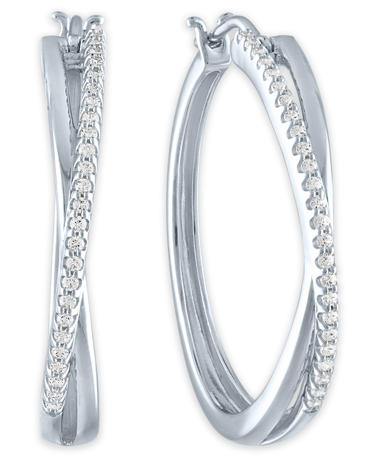 Click here for Diamond Crossover Hoop Earrings (1/4 ct. t.w.) in... prices