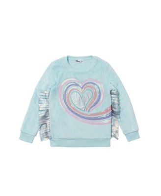 Epic Threads Little Girls Long Sleeve Graphic with Fringed Sides Minky ...