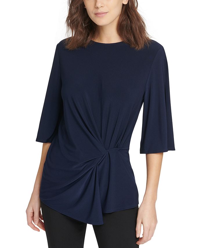 DKNY Asymmetrical Side-Knot Top - Macy's
