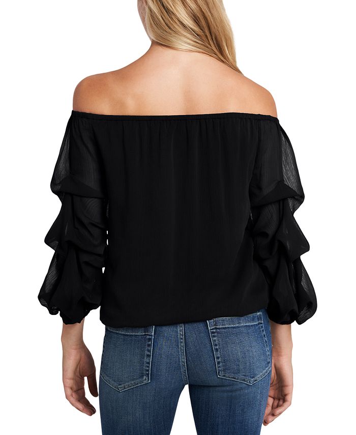 CeCe Off-the-Shoulder Ruffled-Sleeve Top - Macy's