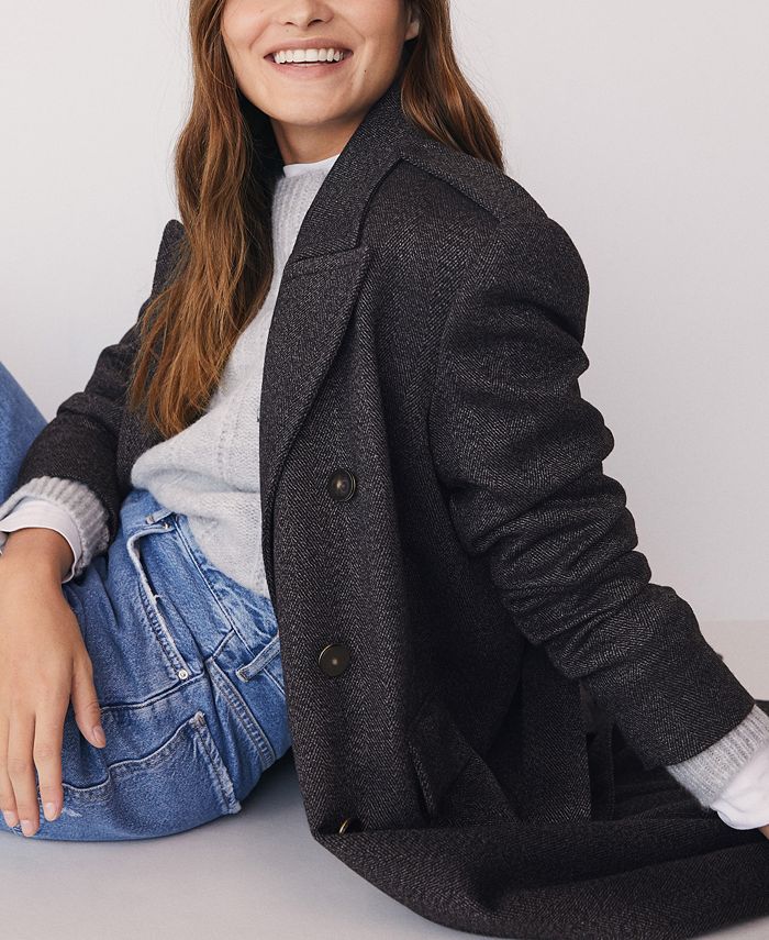 MANGO Women's Double-Breasted Wool Coat - Macy's