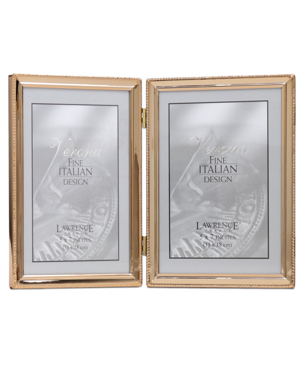 Click here for Polished Metal Hinged Double Picture Frame - Bead... prices
