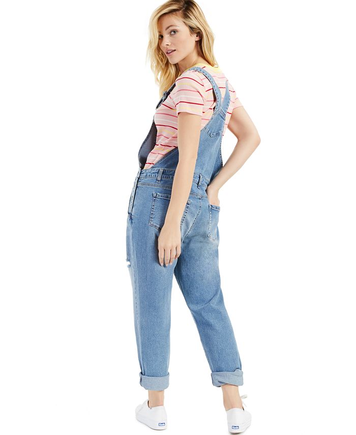Style & Co Ripped Cuffed Denim Overalls, Created for Macy's - Macy's