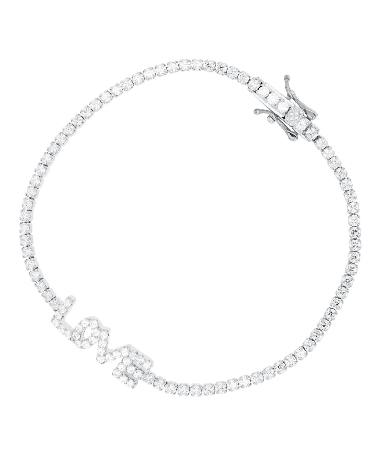 Click here for Cubic Zirconia Round Cut Love Tennis Bracelet in S... prices