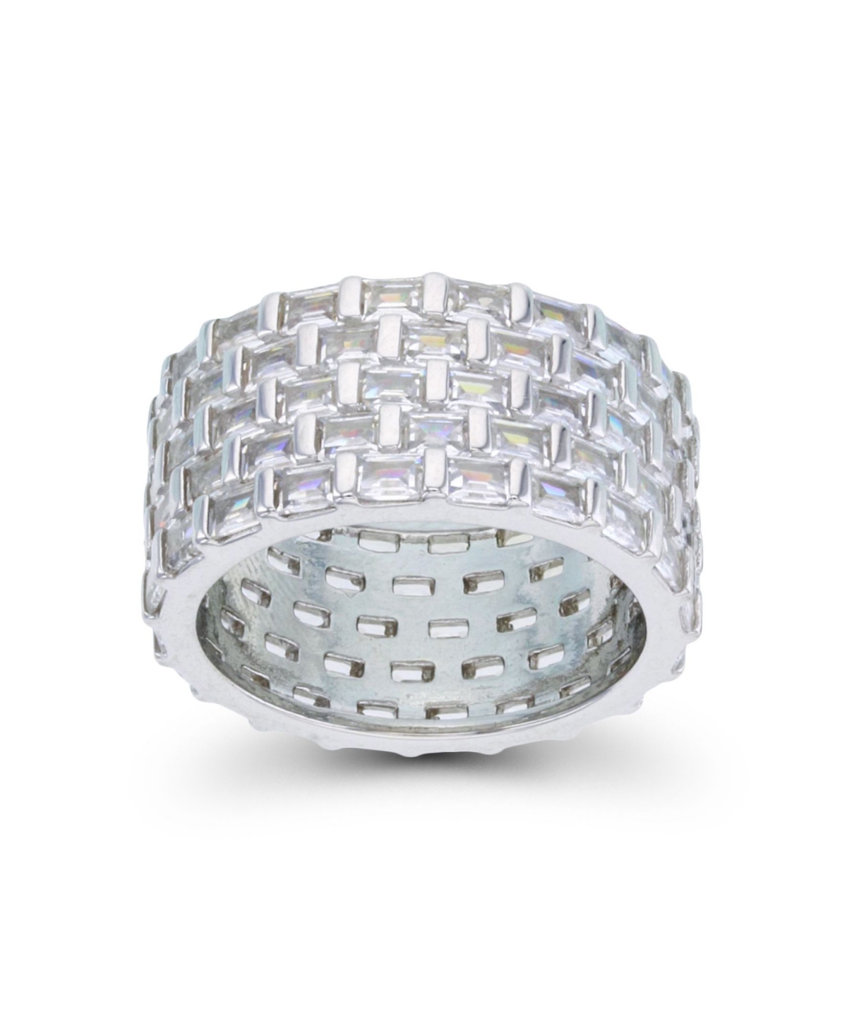 Click here for Cubic Zirconia Pave Baguette Cut 5-Row Eternity Ri... prices