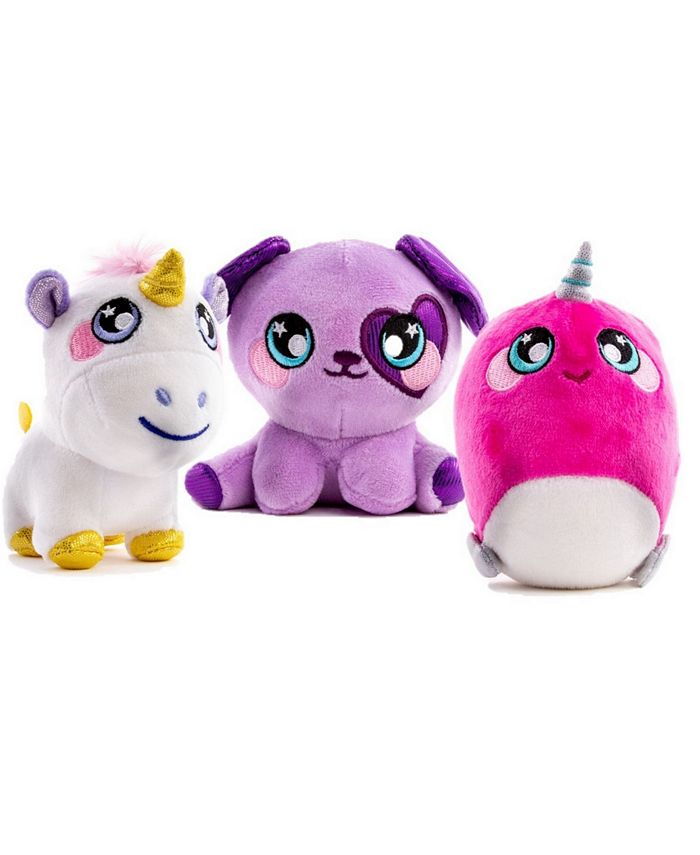 First and Main Squeezamals 3Deez, 3 Pack Slow-rise Foam Stuffed Animals ...