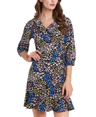 Riley & Rae Paige Floral-Print Wrap Dress, Created for Macy's - Macy's