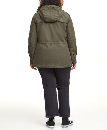 Levi's Trendy Plus Size Cotton Hood Utility Jacket - Macy's
