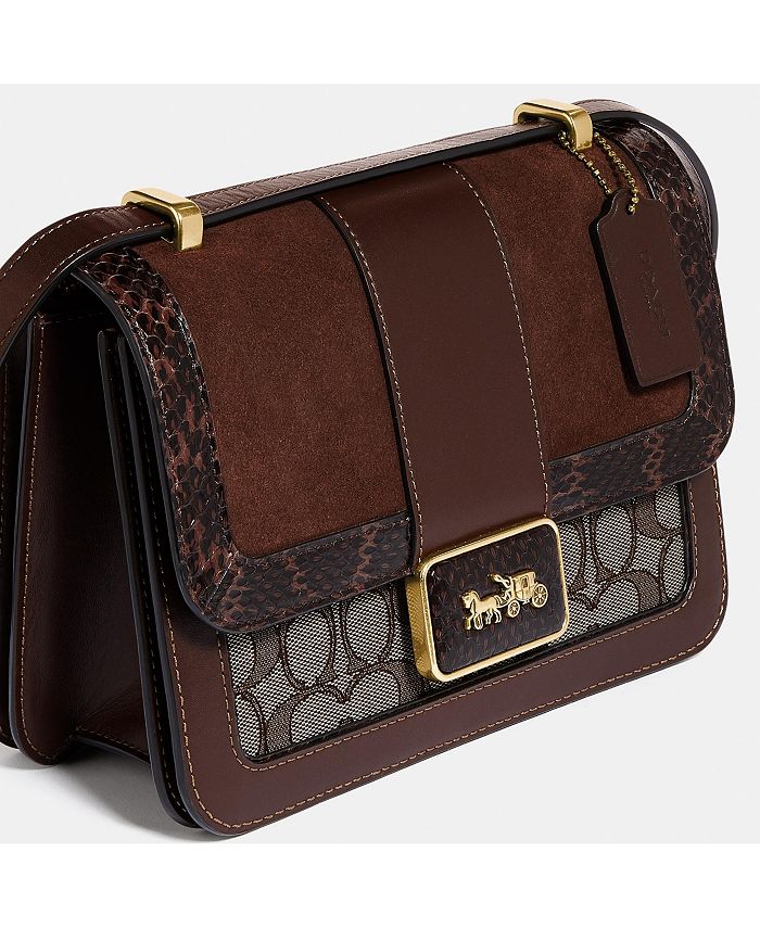 COACH Alie Shoulder Bag In Signature Jacquard With Snakeskin Detail ...
