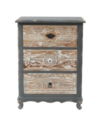 Shabby Chic Carved Wood 3 Drawer Chest - Macy's