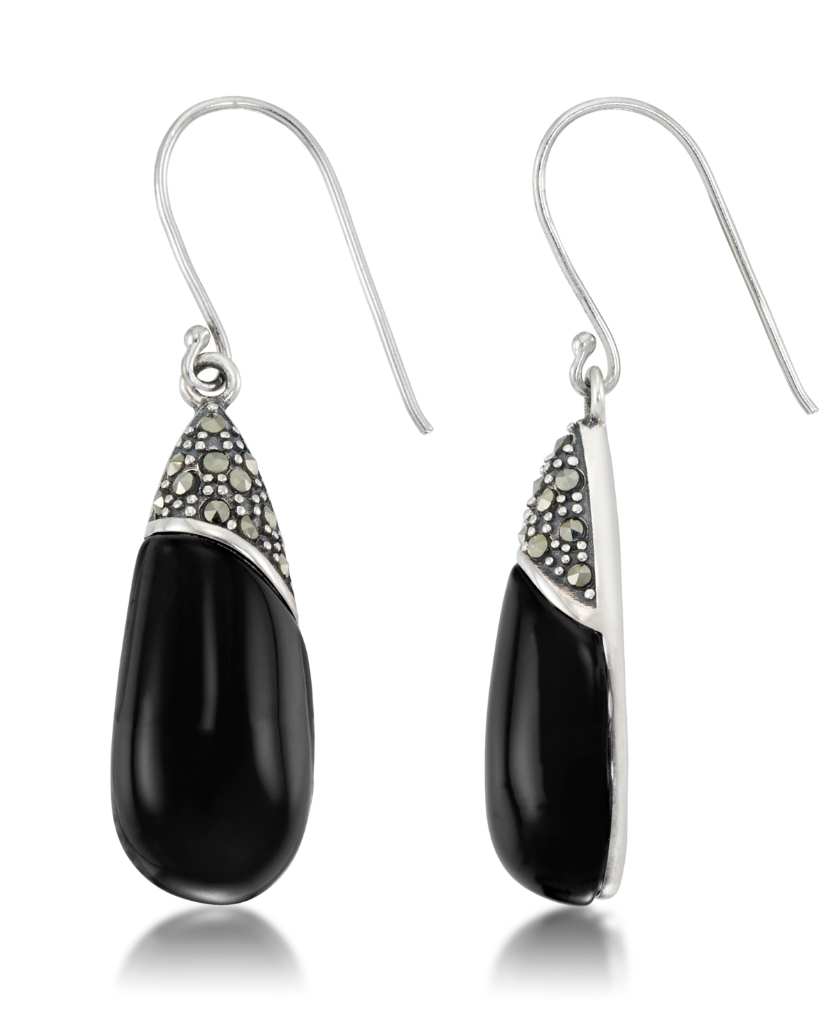 Click here for Onyx Elongated Dangle Earrings - Black prices