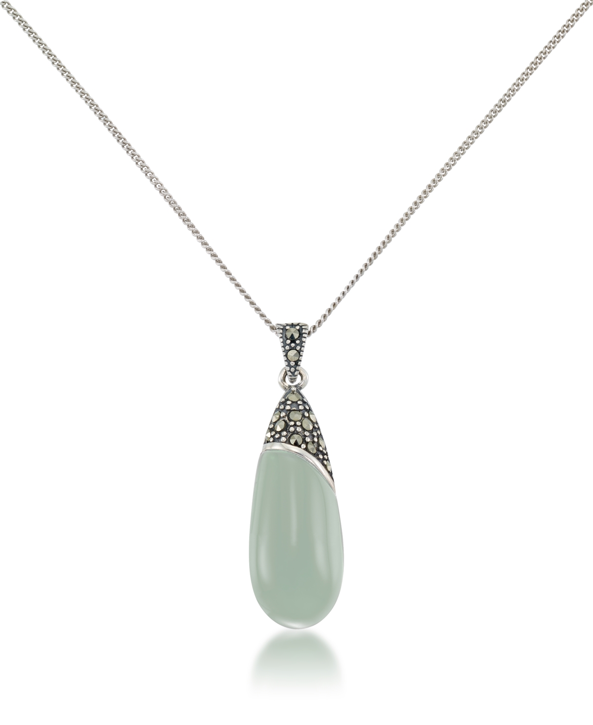 Click here for Jade Elongated Pendant and a Curb Chain - Jade prices