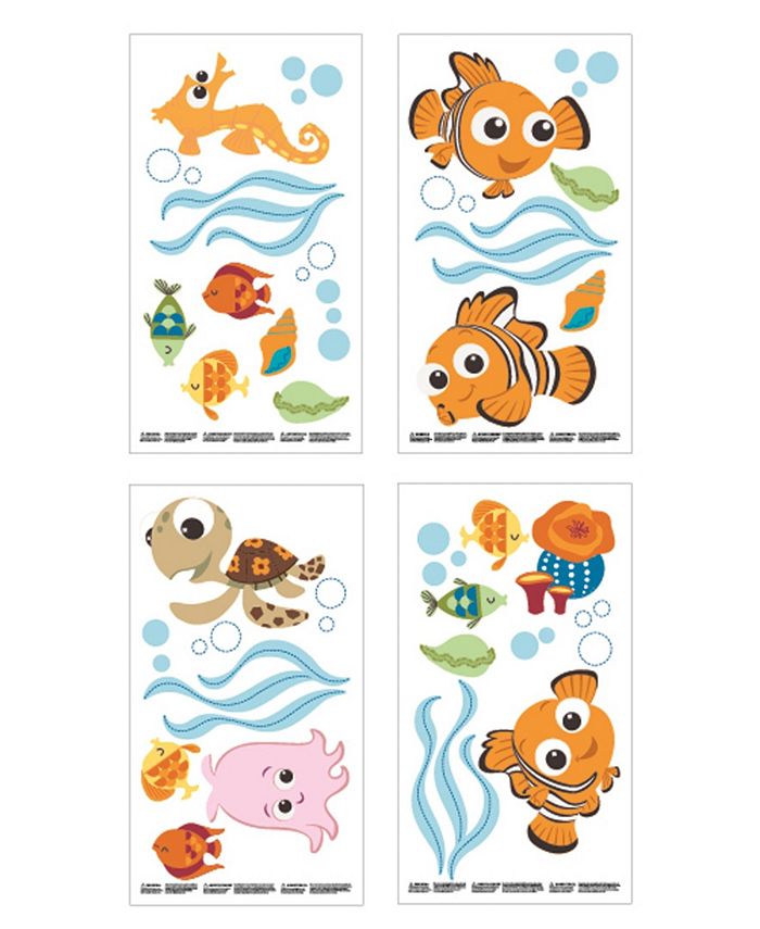 Macy's Finding Nemo Self Adhesive Assorted Wall Decals, 4 Pack, 10" x ...
