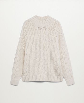 MANGO Women's Imitation Pearl Embroidery Applique Sweater - Macy's