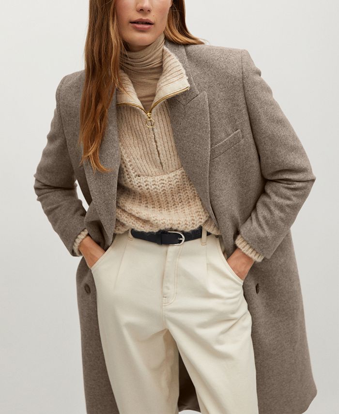 MANGO Women's Wool Double-Breasted Coat - Macy's