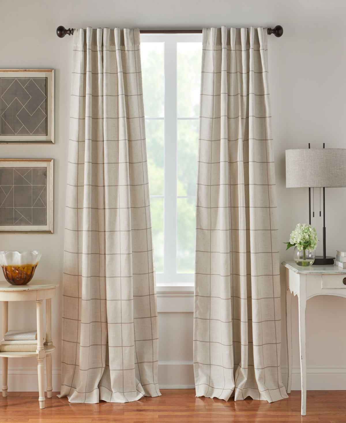 Click here for Elrene Home Fashions Brighton Windowpane Plaid Bla... prices