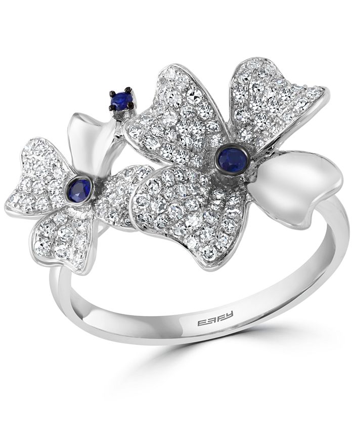 EFFY Collection EFFY® Sapphire (1/10 ct. t.w.) & Diamond (1/2 ct. t.w ...