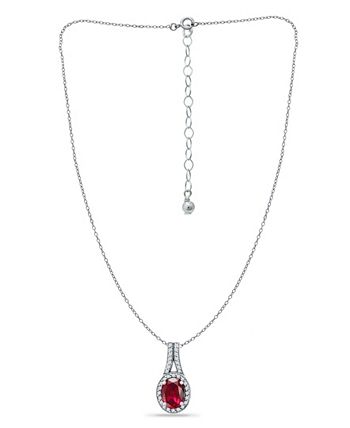 Giani Bernini Created Ruby and Cubic Zirconia Halo Pendant - Macy's