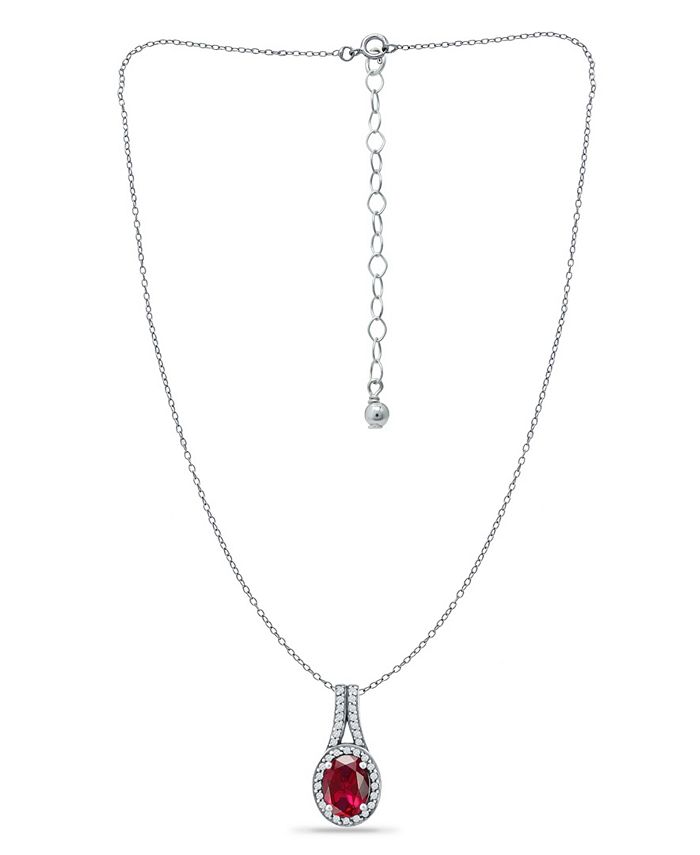 Giani Bernini Created Ruby and Cubic Zirconia Halo Pendant - Macy's
