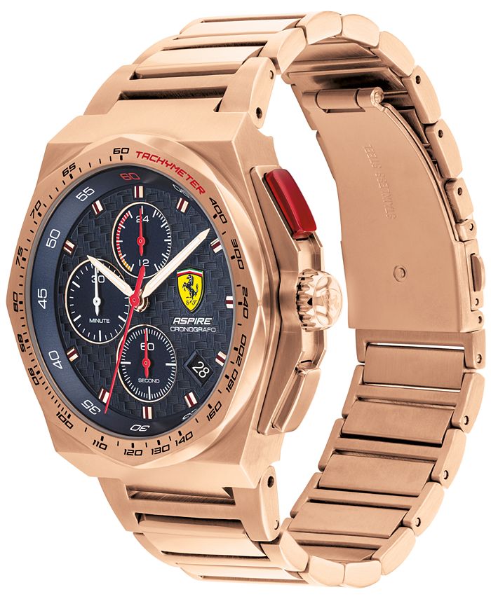 Ferrari Men's Chronograph Aspire Rose Gold-Tone Bracelet Watch 44mm ...