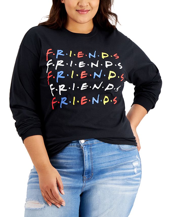 Love Tribe Plus Size Friends Long-Sleeve Graphic Top - Macy's